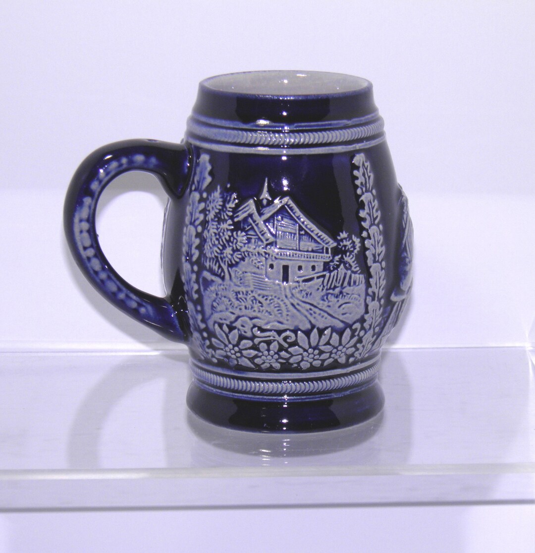Vintage Cobalt Blue Beer Stein Mug - Etsy