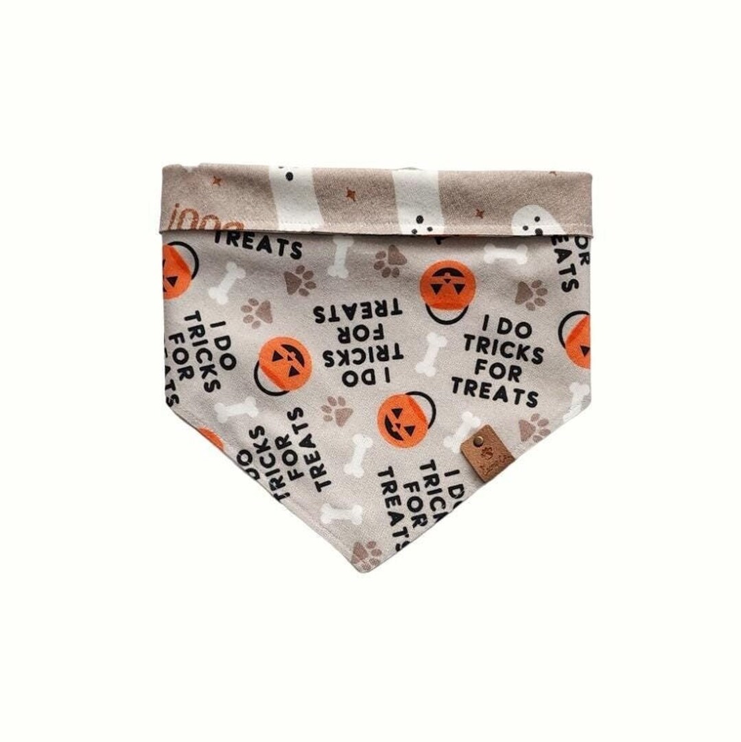 Tricks for Treats Boo Ghost Halloween Dog Bandana - Etsy
