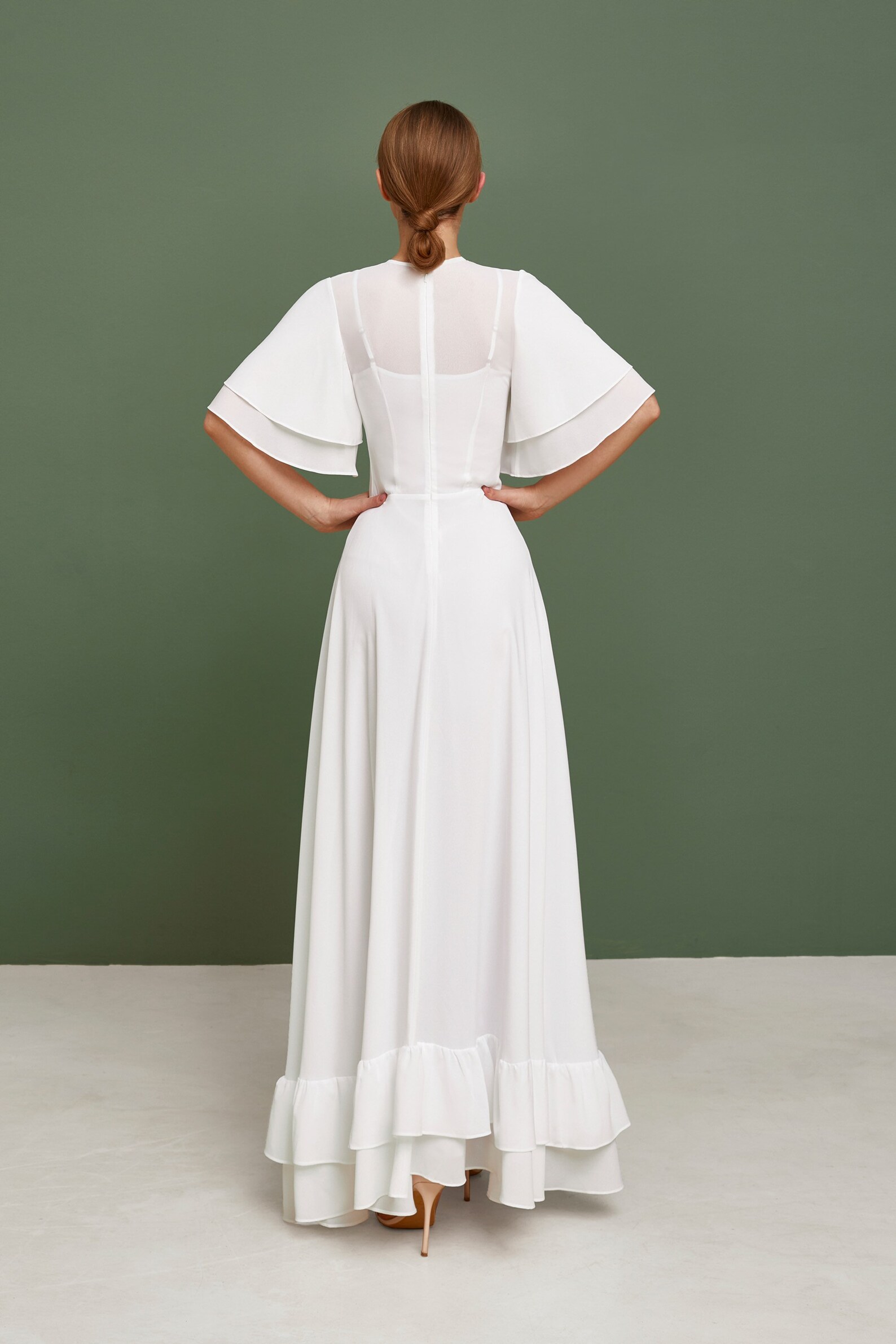 Wedding Dress Simple Wedding Dress White Fit and Flare Long - Etsy