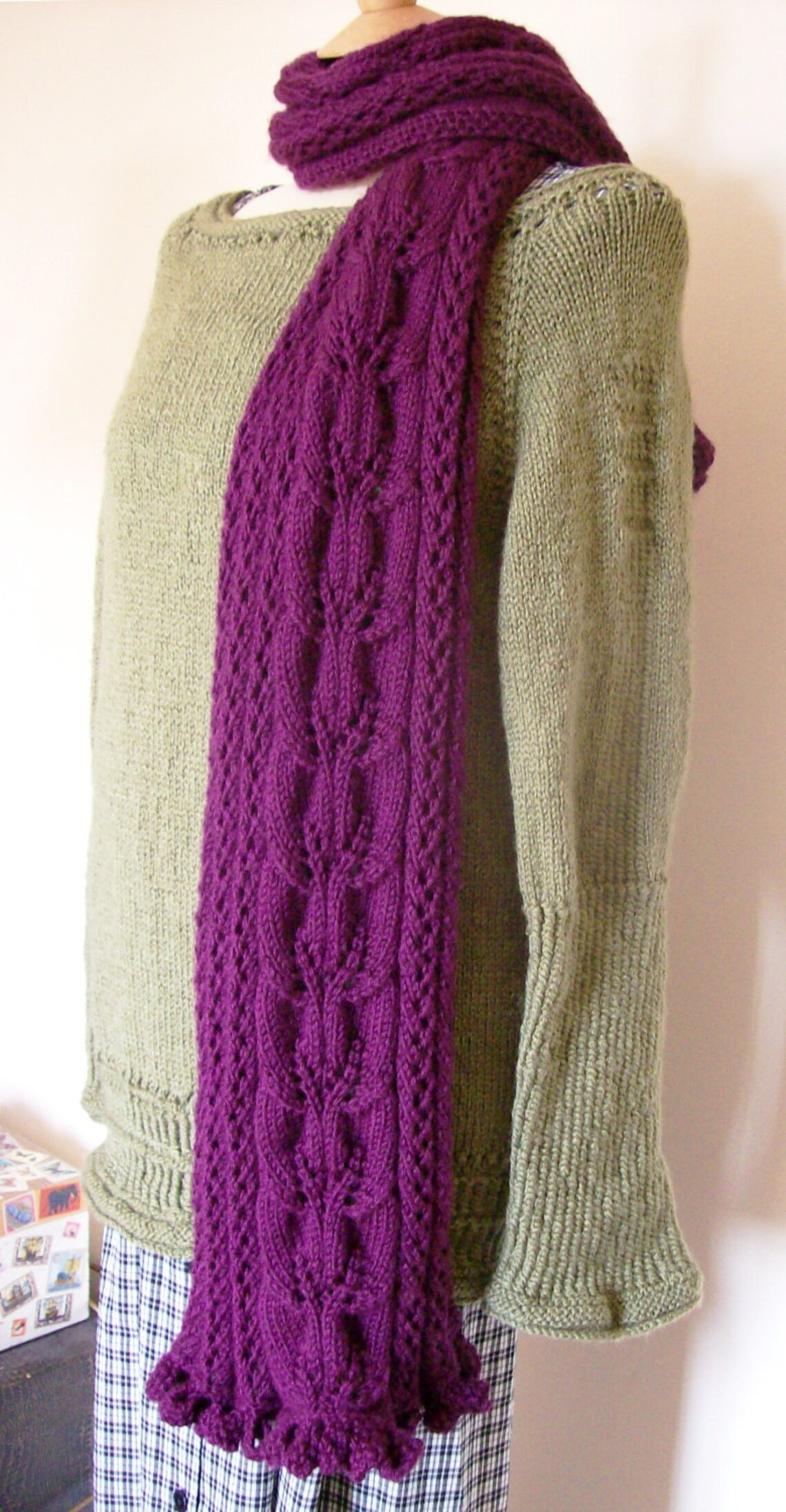 Instant Download Pdf Knitting Pattern...women's Versatile Scarf/shawl ...