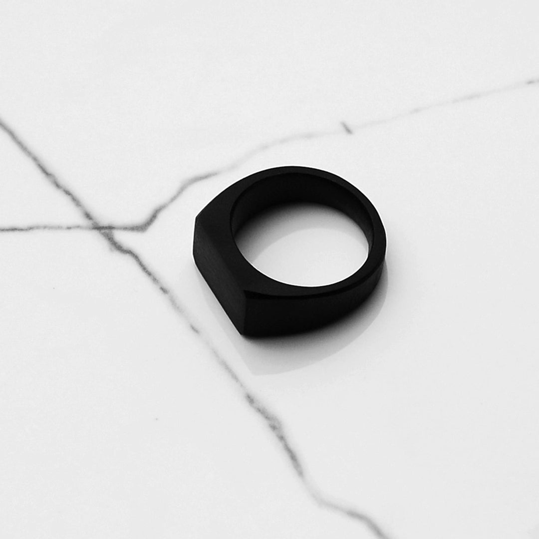 Black Signet Ring, Black Ring,resin Jewellery, Handcrafted, Minimalist ...