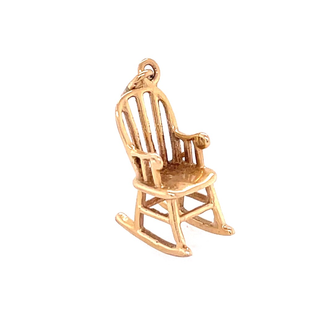Vintage 3D Rocking Chair Charm or Pendant 14k Yellow Gold - Etsy