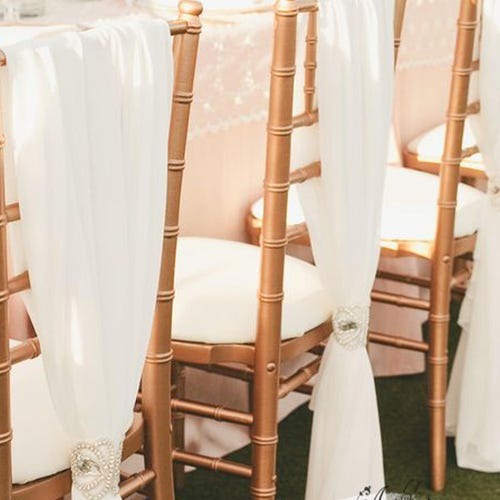 Natural White Chiffon Drape Chair Sash for Romantic Bridal | Etsy
