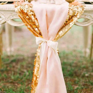 Gold and Pink Table Runner Gold Sequin & Blush Chiffon Runner READY TO ...
