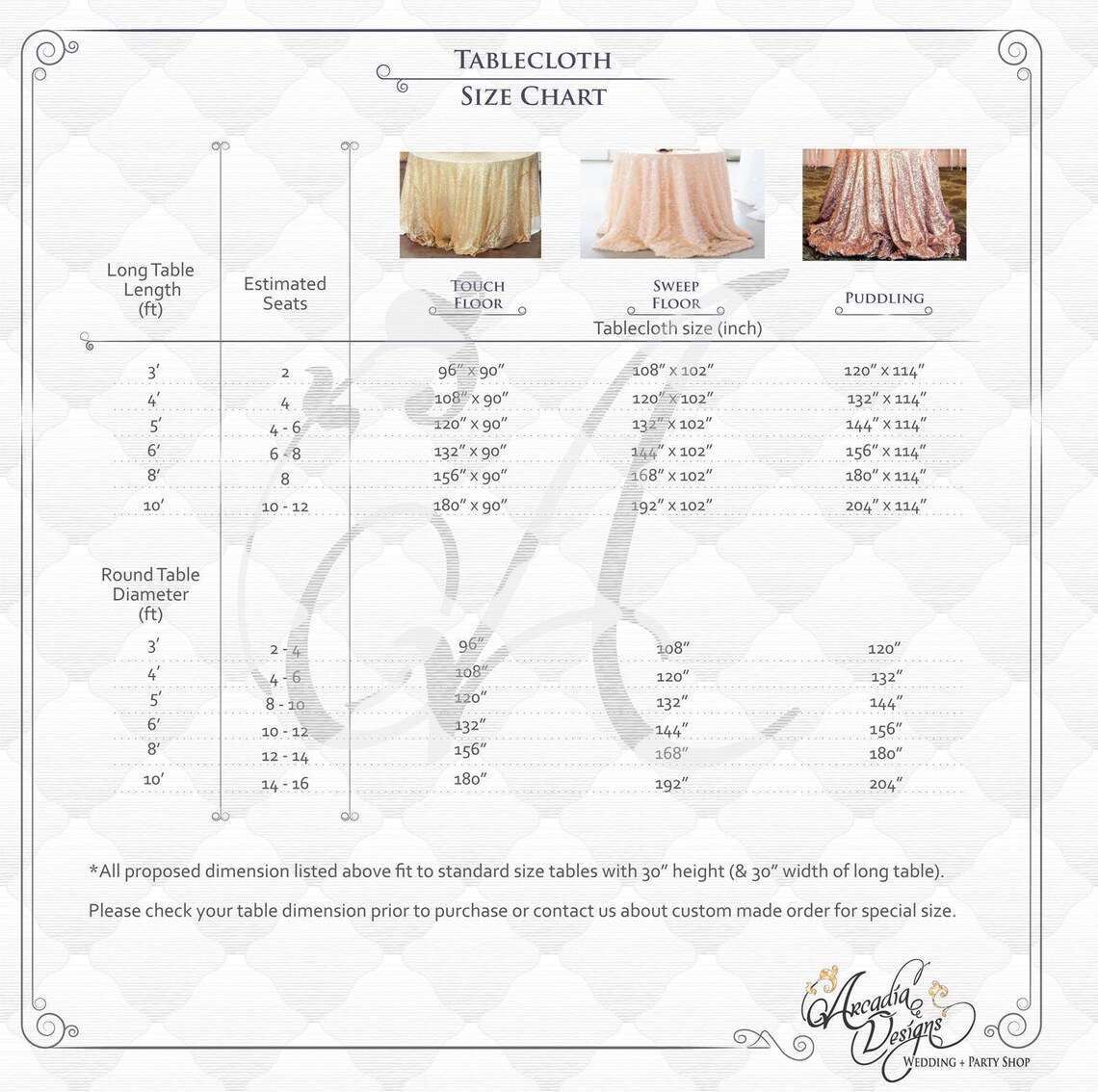 Pearl See-through Light Weight Table Overlay Pearl | Etsy