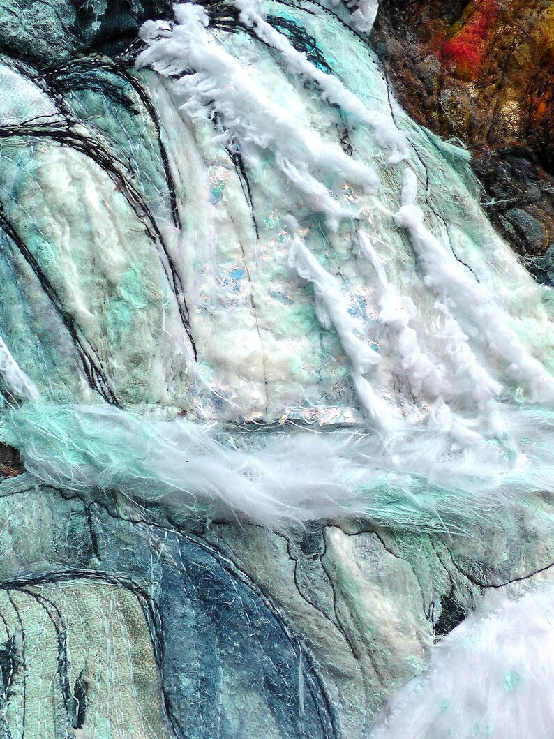Textile Waterfall. Healing Fabric Art Cascades of Water - Etsy UK