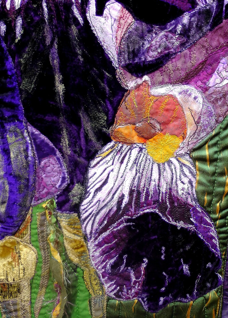 Bearded Iris Textile Wall Hanging. - Etsy