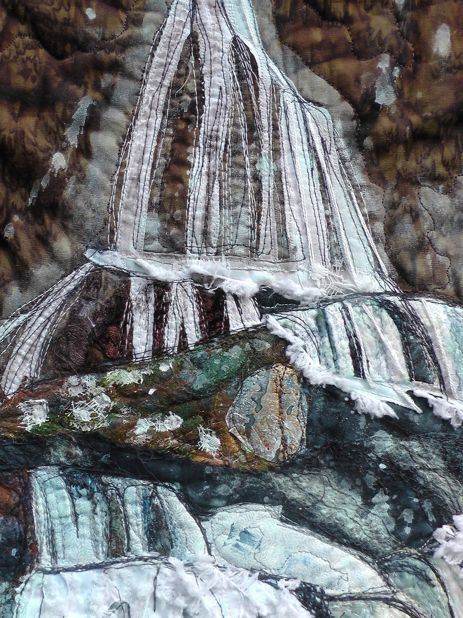 Textile Waterfall. Healing Fabric Art Cascades of Water - Etsy