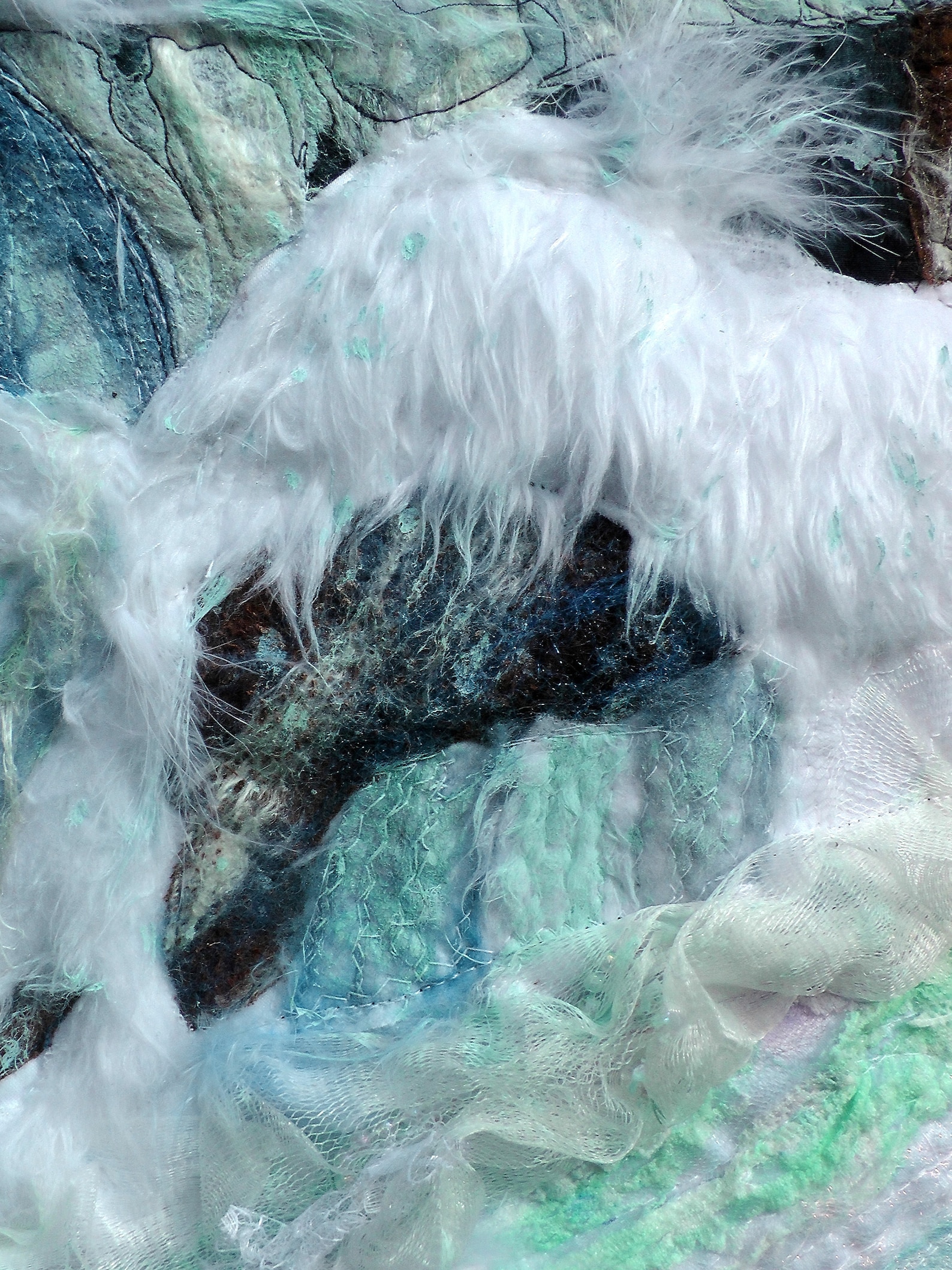 Textile Waterfall. Healing Fabric Art Cascades of Water - Etsy