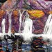 Waterfalls, Textile Art, Landscape Waterfalls, Wall Hanging, Fabric ...