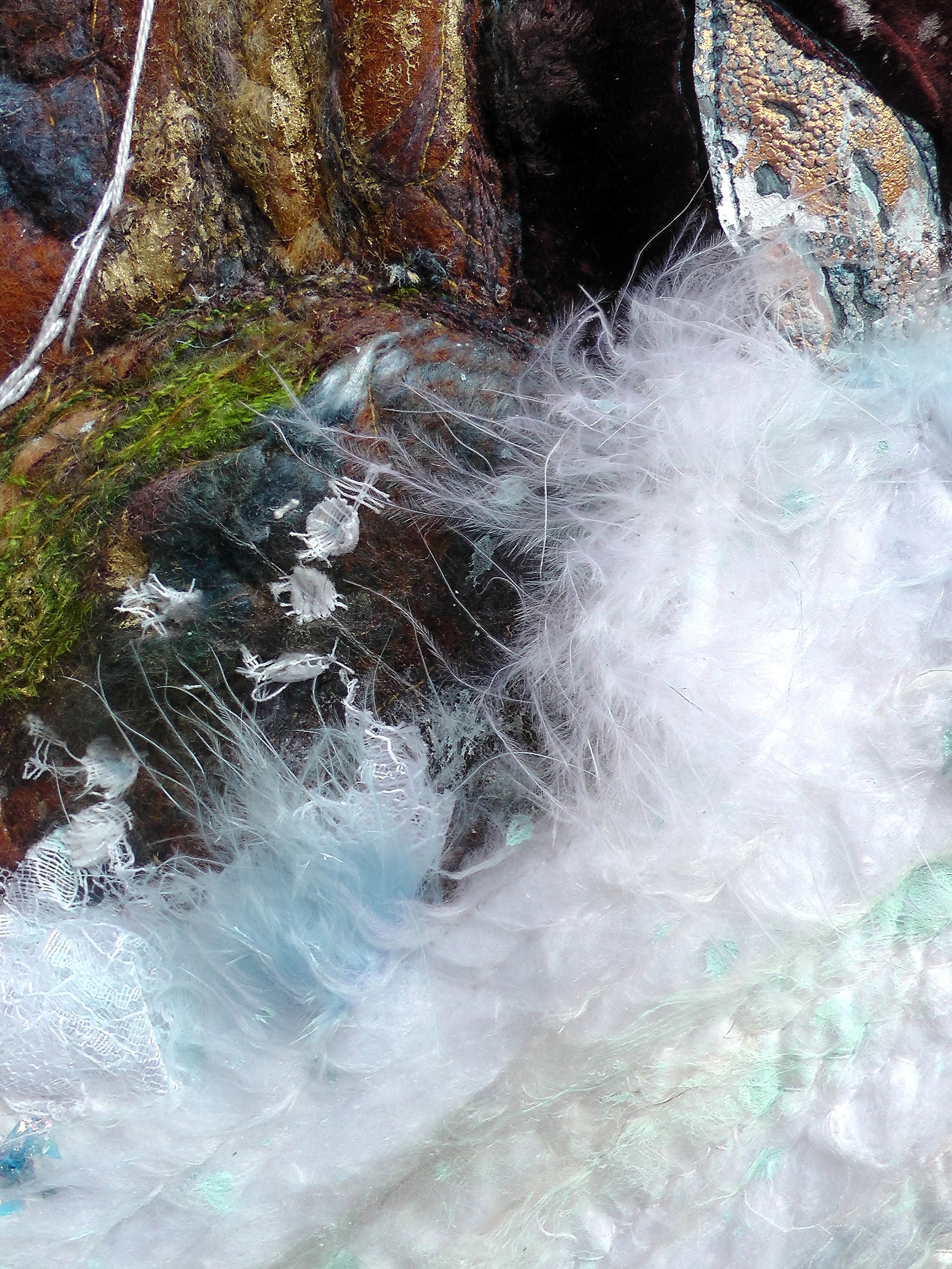 Textile Waterfall. Healing Fabric Art Cascades of Water - Etsy