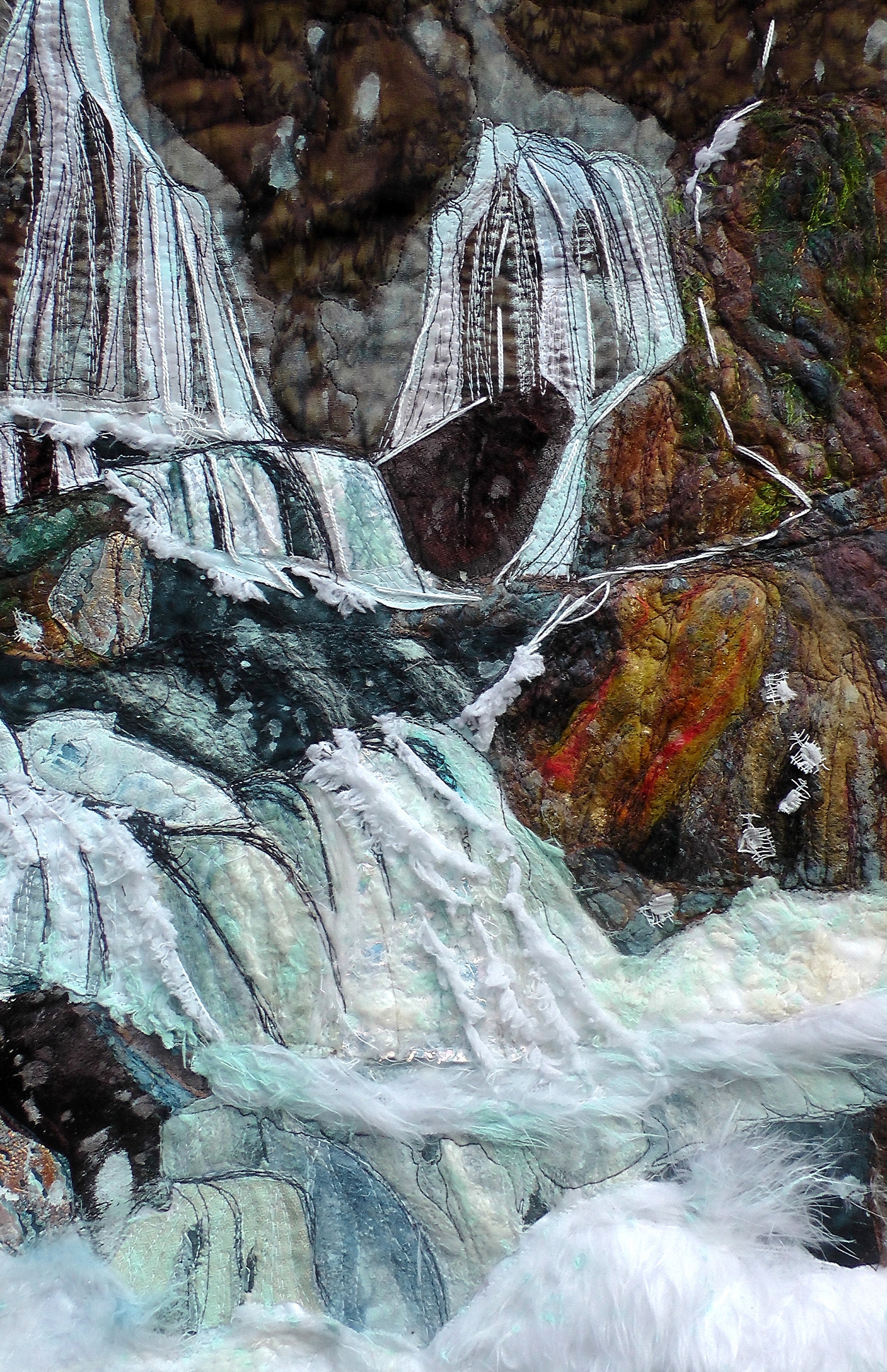 Textile Waterfall. Healing Fabric Art Cascades of Water - Etsy