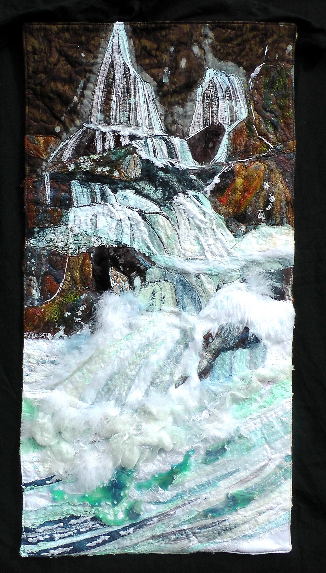 Textile Waterfall. Healing Fabric Art Cascades of Water - Etsy
