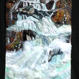 Textile Waterfall. Healing Fabric Art Cascades of Water - Etsy UK