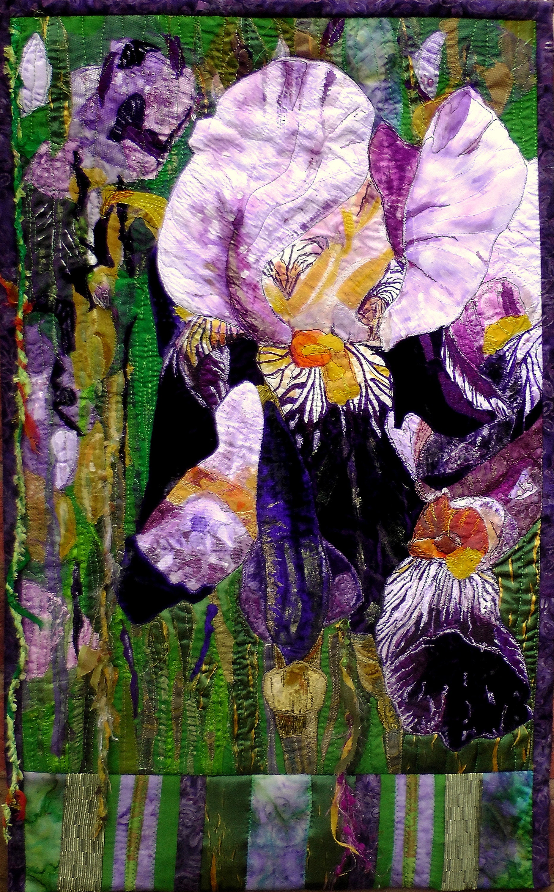 Bearded Iris Textile Wall Hanging. - Etsy