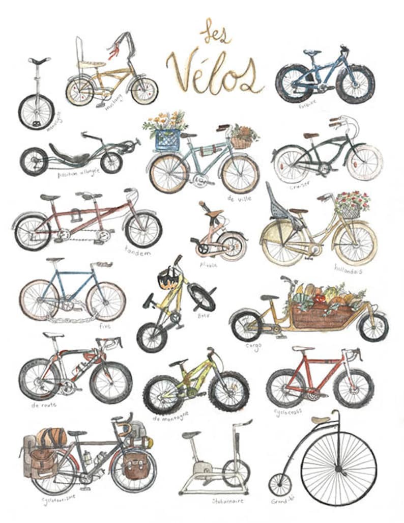 Imprimé Vélo Affiche bicyclettes Poster Vélo Cycliste - Etsy Canada
