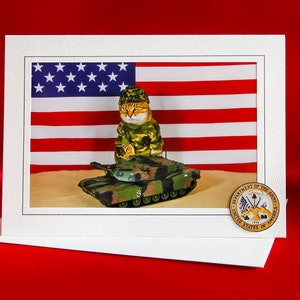 US Army Cat Card-cat in Combat Uniform-all Occasion Card for Cat Lovers ...