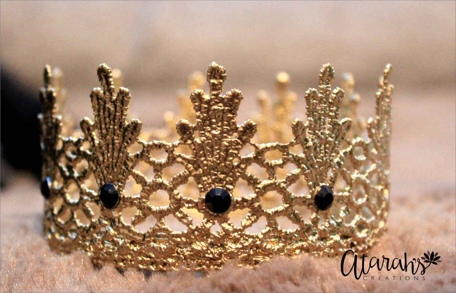Pet Crown / Gold & Red Lace Crown / Gold Lace Crown for Dog or - Etsy