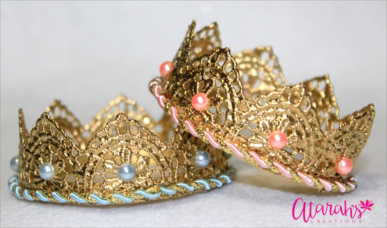 Gender Reveal Lace Crown / Lace Crown Newborn / Mini Lace | Etsy