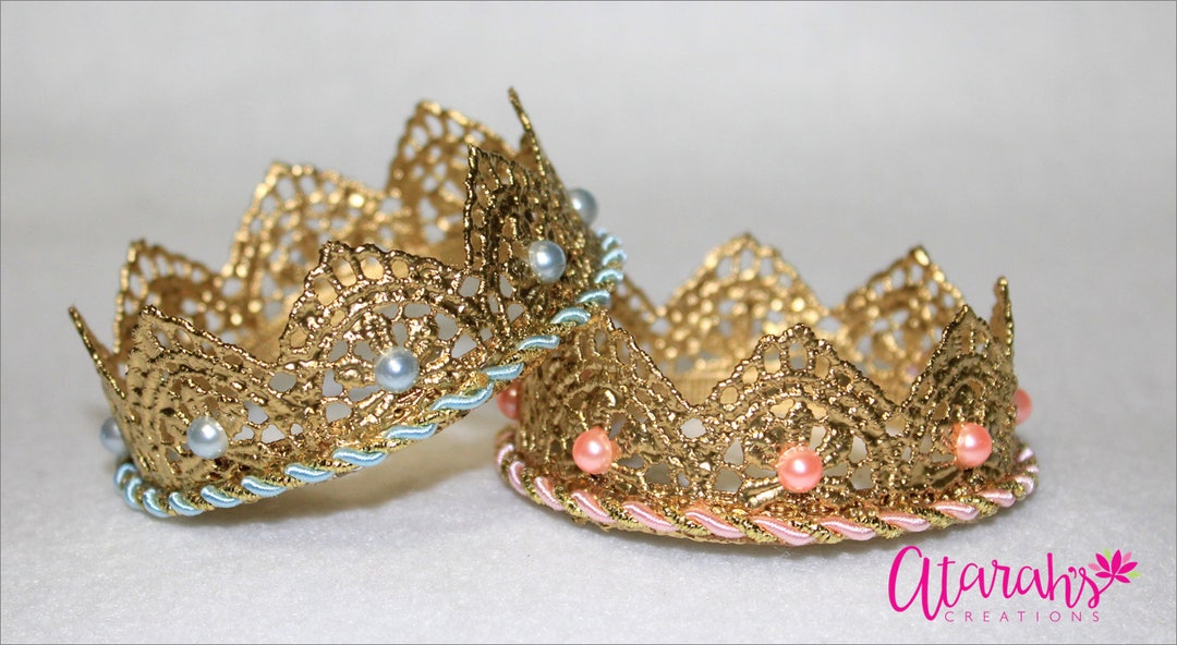 Gender Reveal Lace Crown / Lace Crown Newborn / Mini Lace Crown / Baby ...