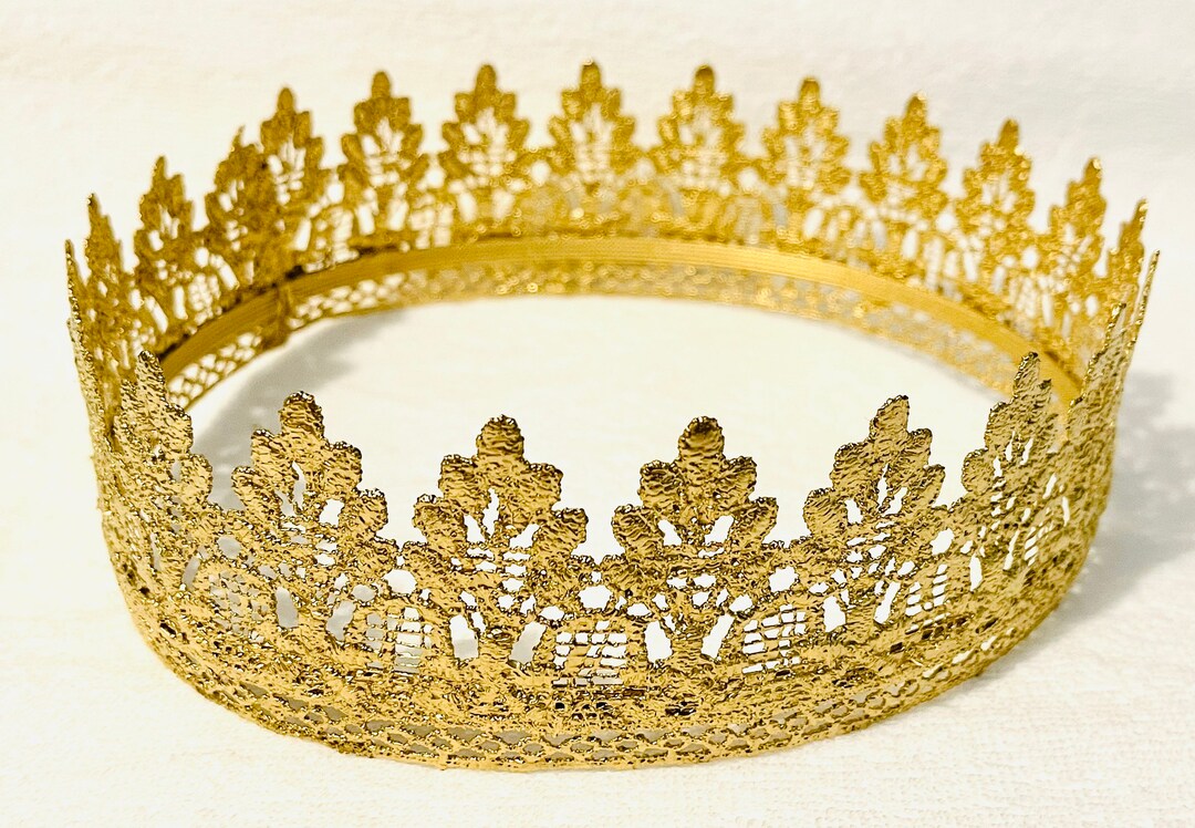 Gold Lace Crown / Gold & Blue Lace Crown / Gold Crown Newborn - Etsy