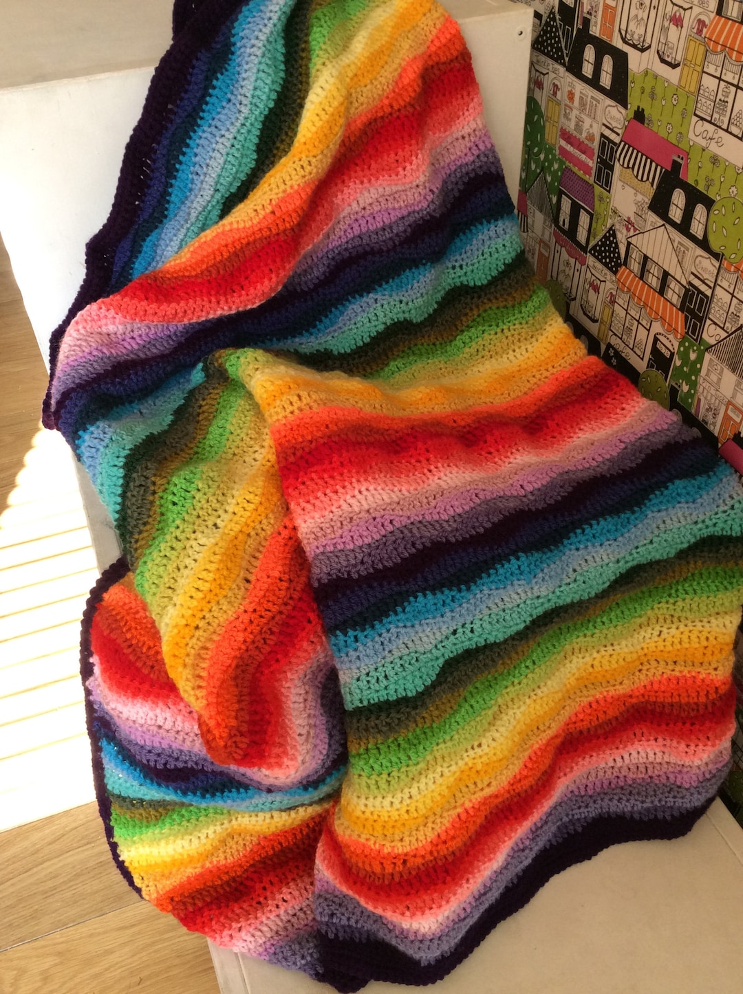 Crochet Rainbow Blanket - Etsy