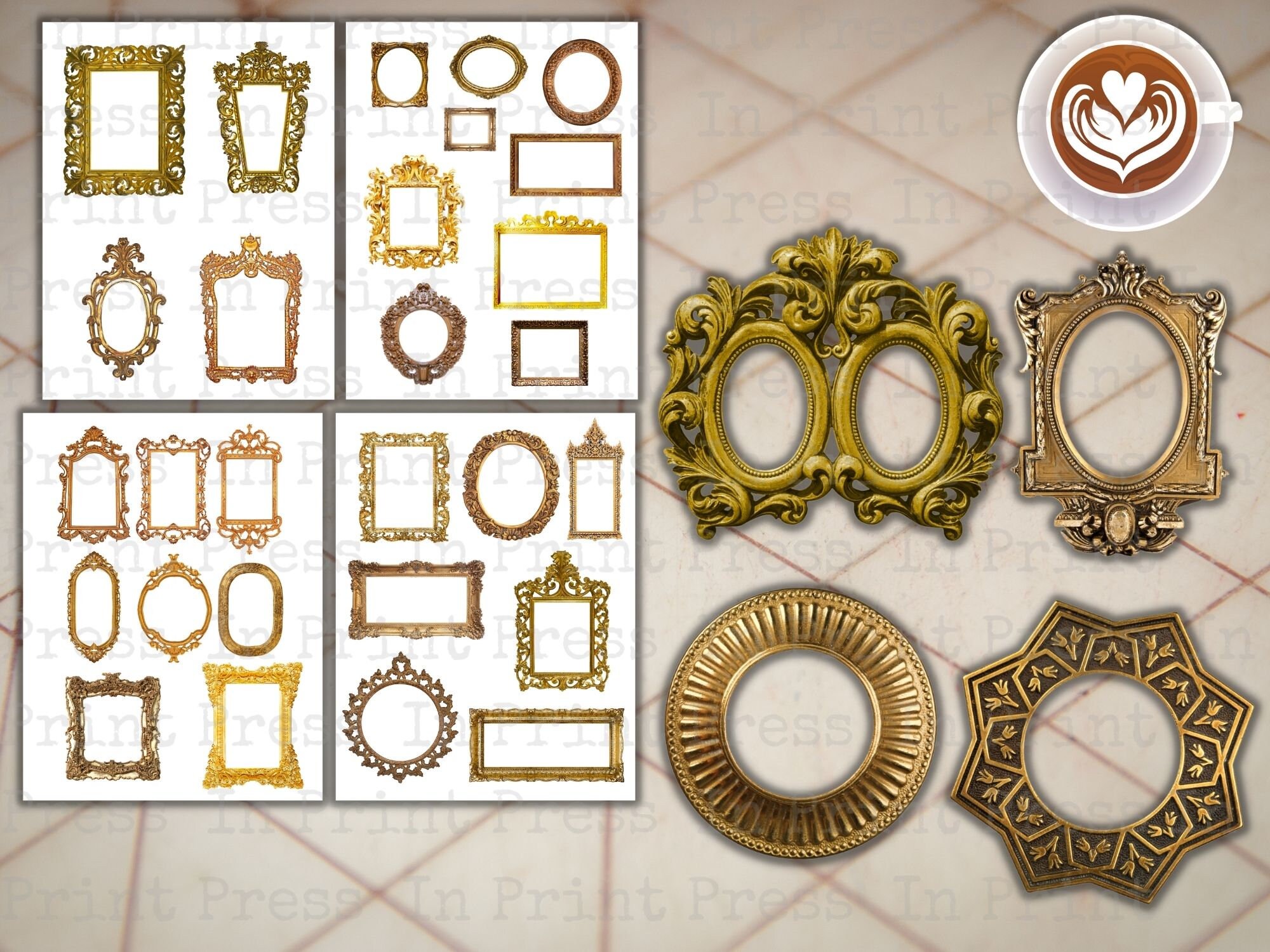 32 Digital Printable Vintage Frames Junk Journal Printable - Etsy