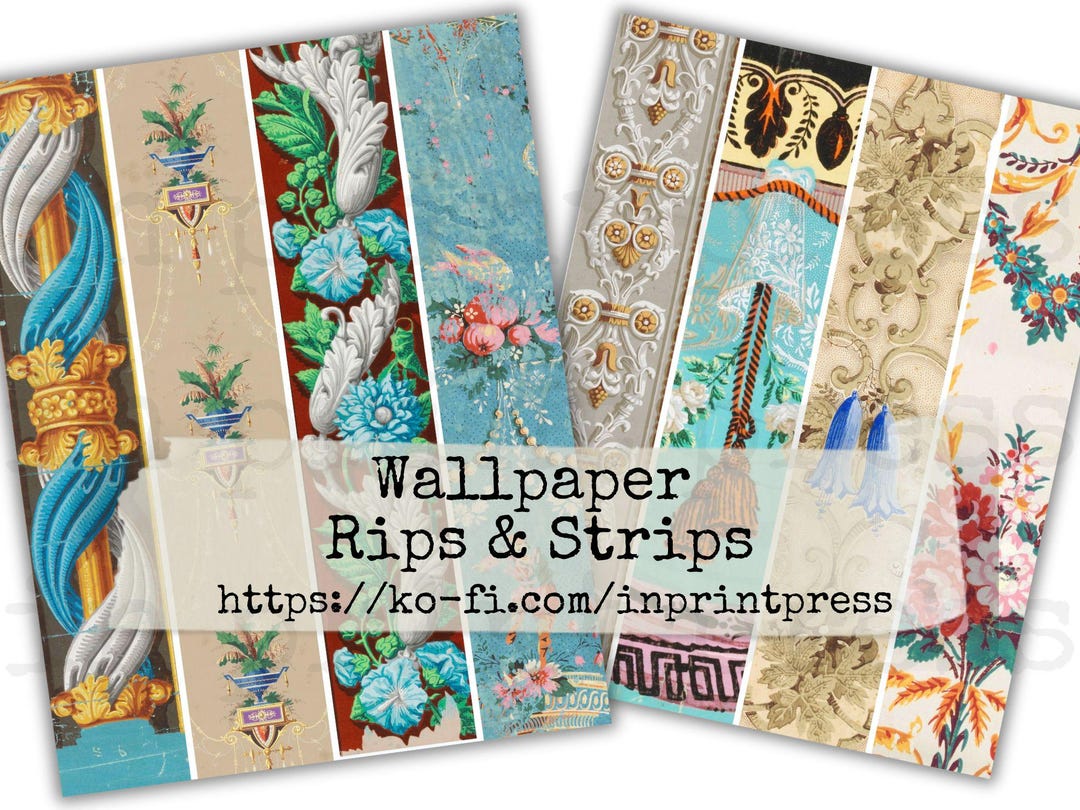 Wallpaper Rips & Strips 1 | Digital Printable Antique Wallpaper ...