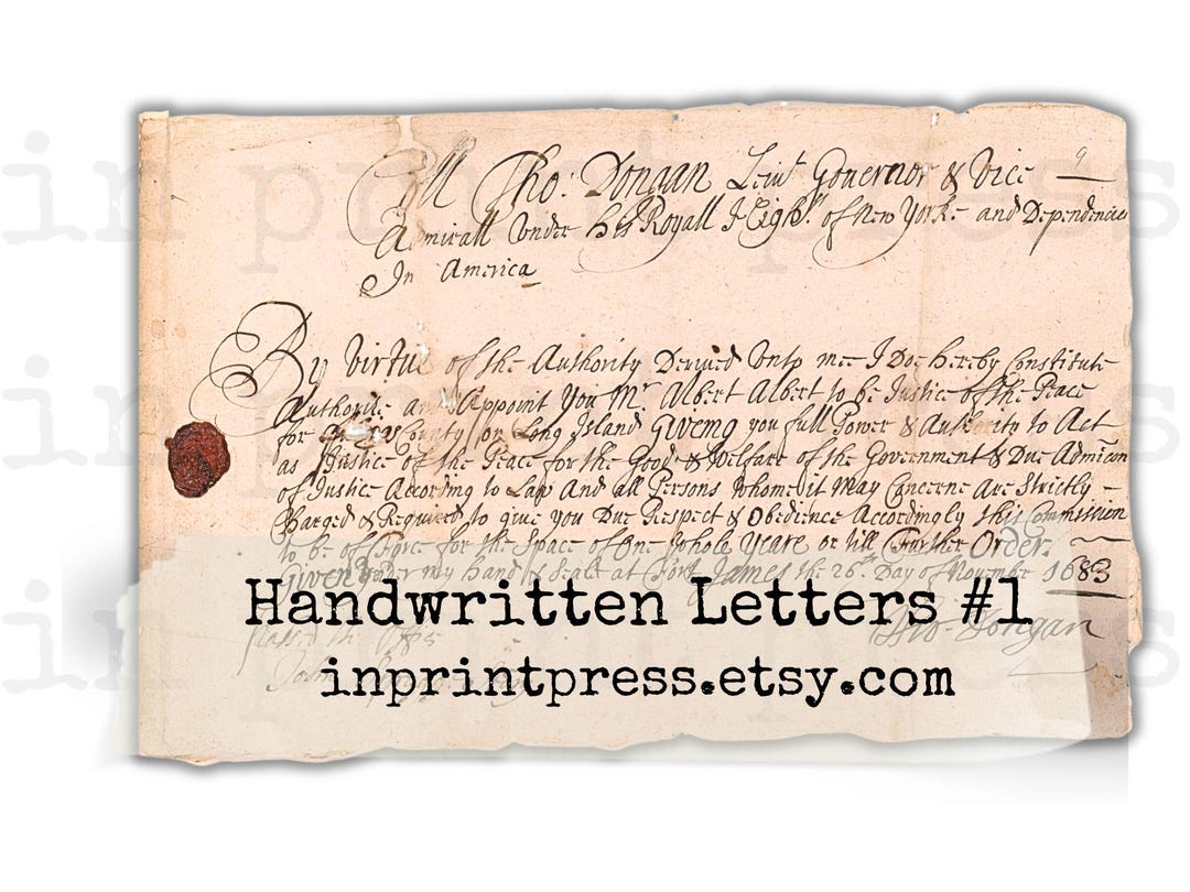 Handwritten Letter 1 | Digital Antique 1600's Handwritten Letter ...