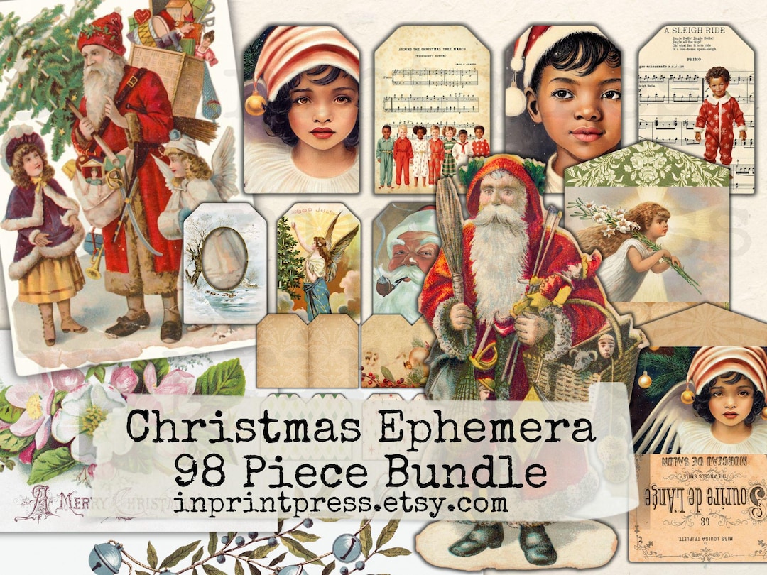 Vintage Christmas Ephemera Bundle | Christmas Ephemera Mega Pack ...
