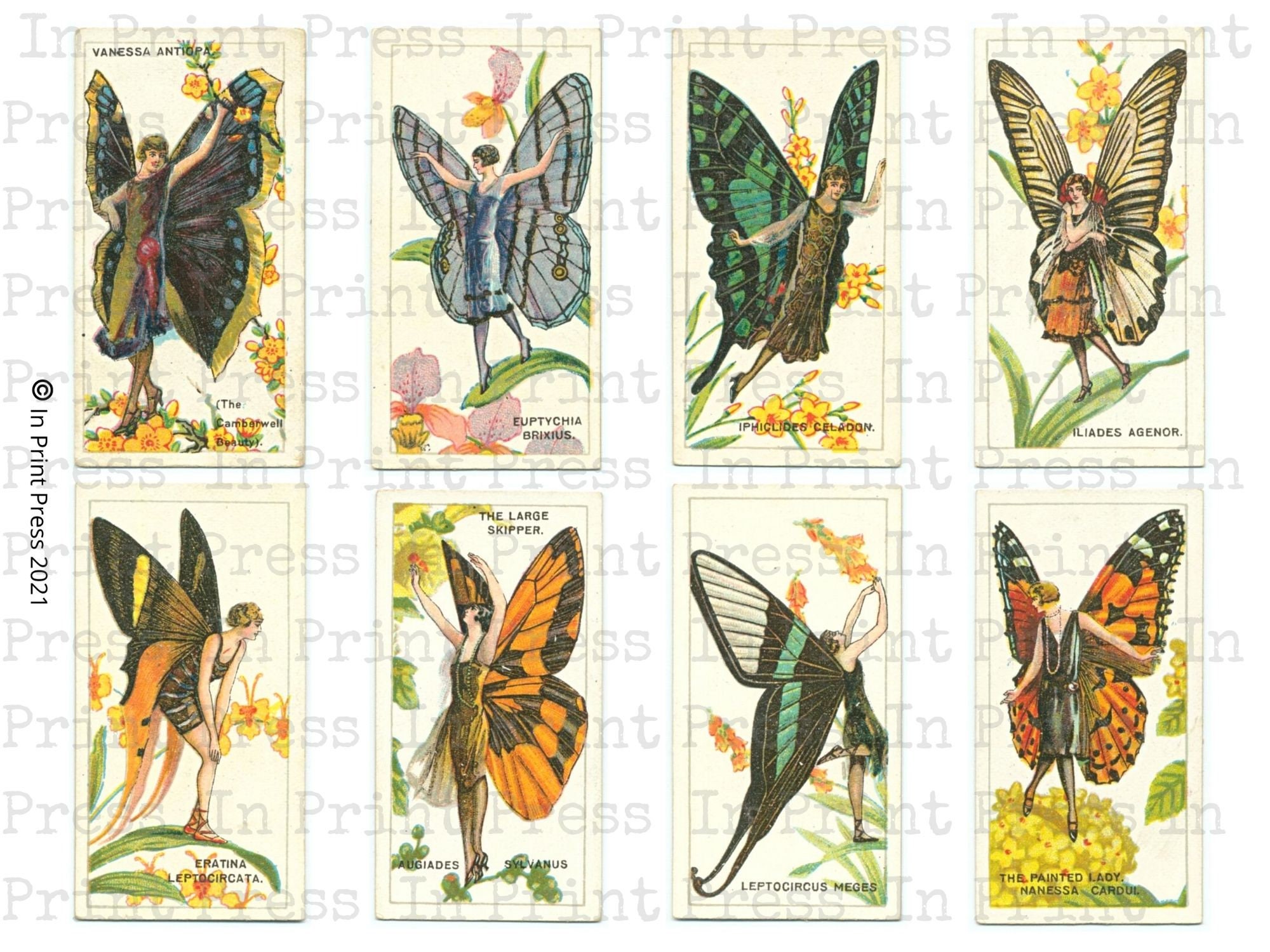Digital Printable Ephemera Fairy Garden Kit Vintage Butterfly Fairy ...