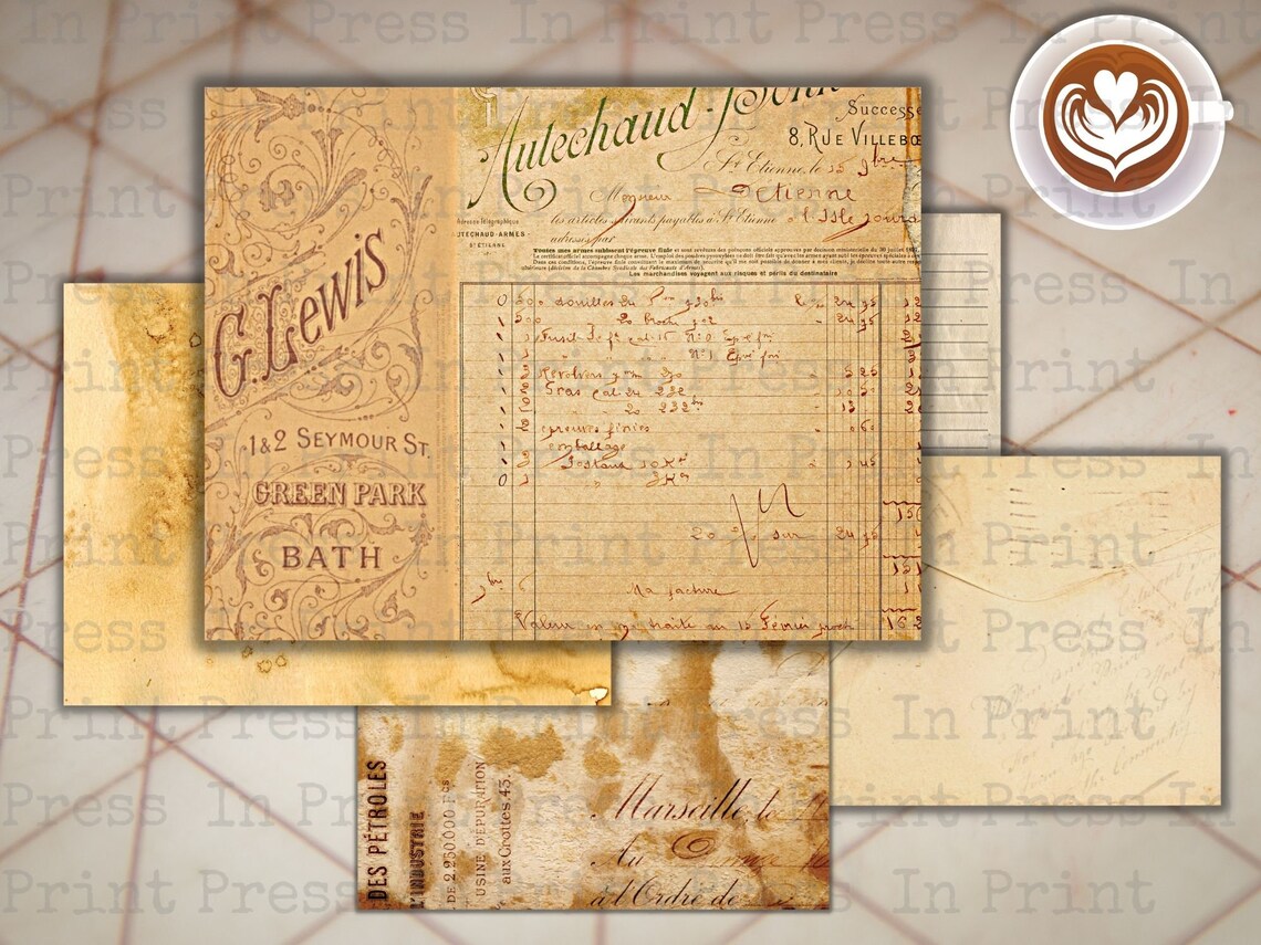 Signature Pages Digital Junk Journal Kit Double Pages Junk - Etsy