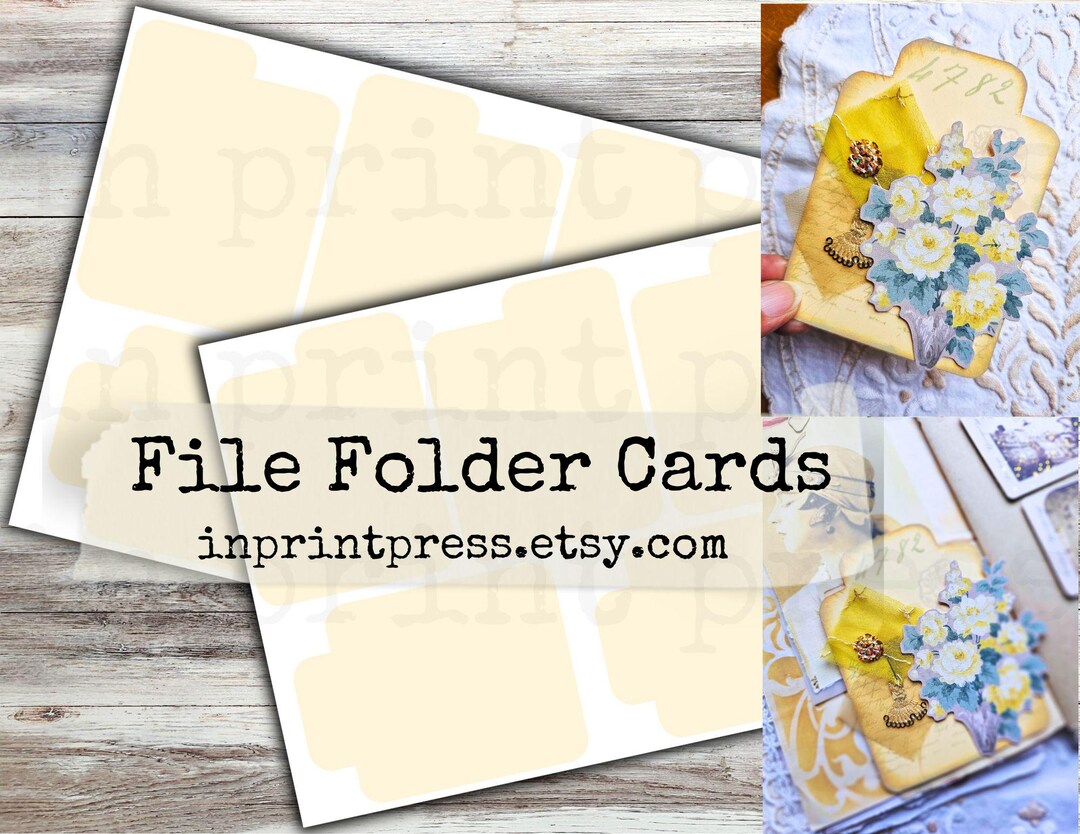 Easy File Folder Ephemera Digital Download for Hidden Journaling Cards ...