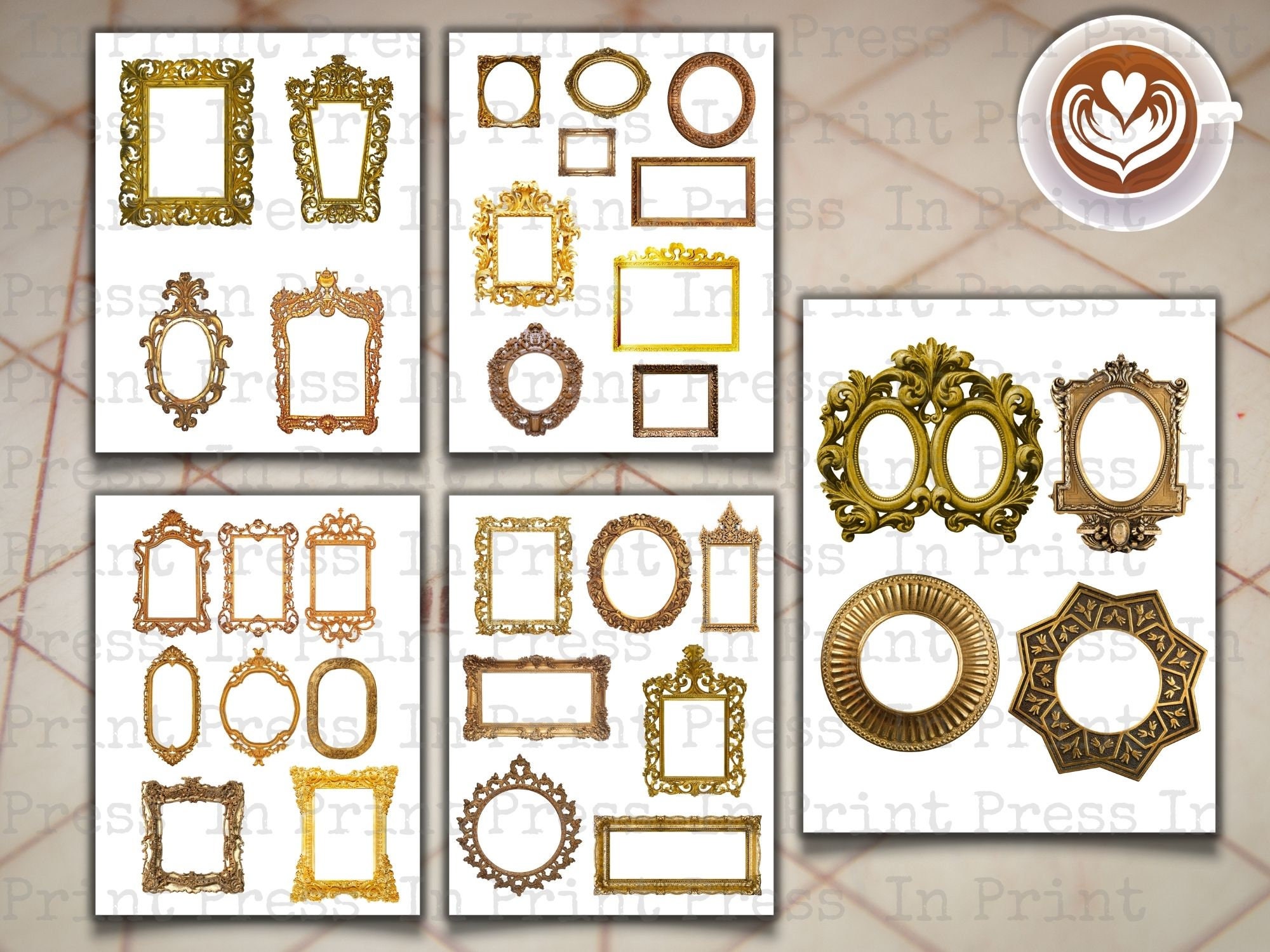 32 Digital Printable Vintage Frames Junk Journal Printable - Etsy
