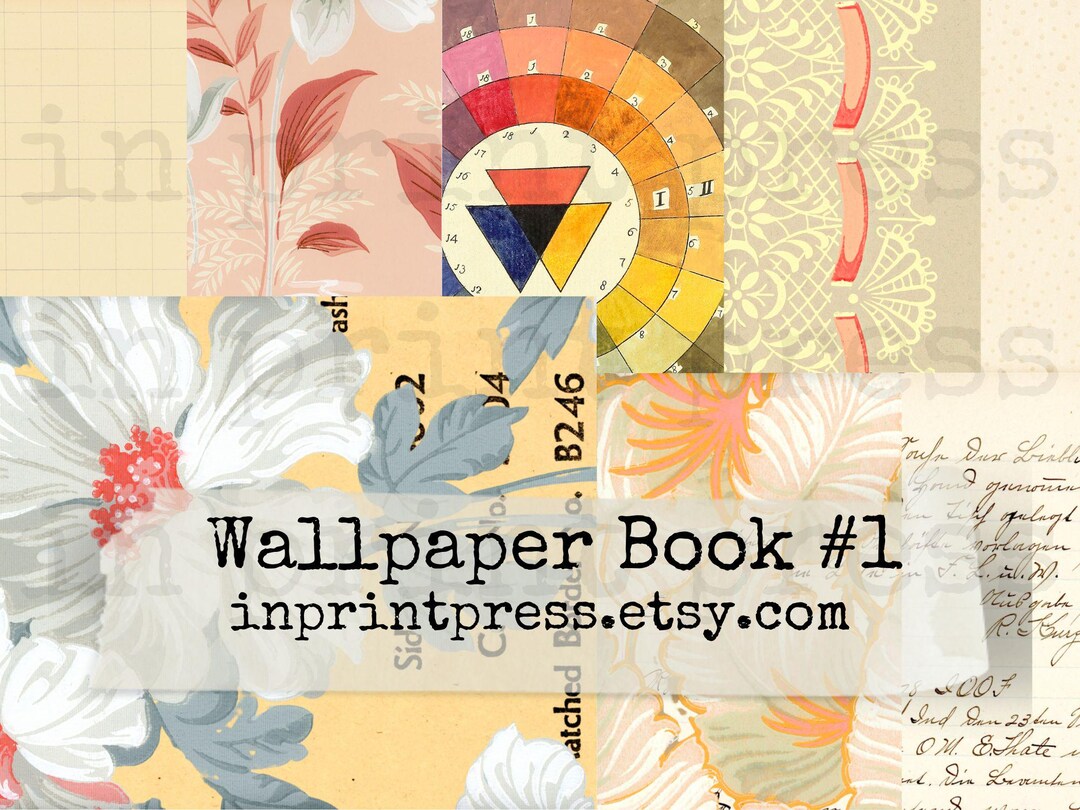 Wallpaper Book Journal Kit #1 | Printable Vintage Wallpaper Book ...