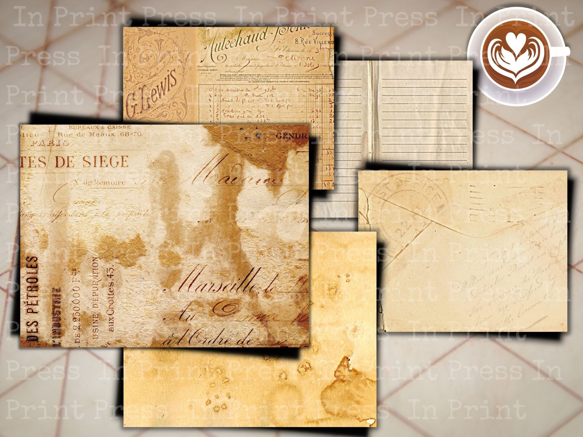 Signature Pages Digital Junk Journal Kit Double Pages Junk Journal ...