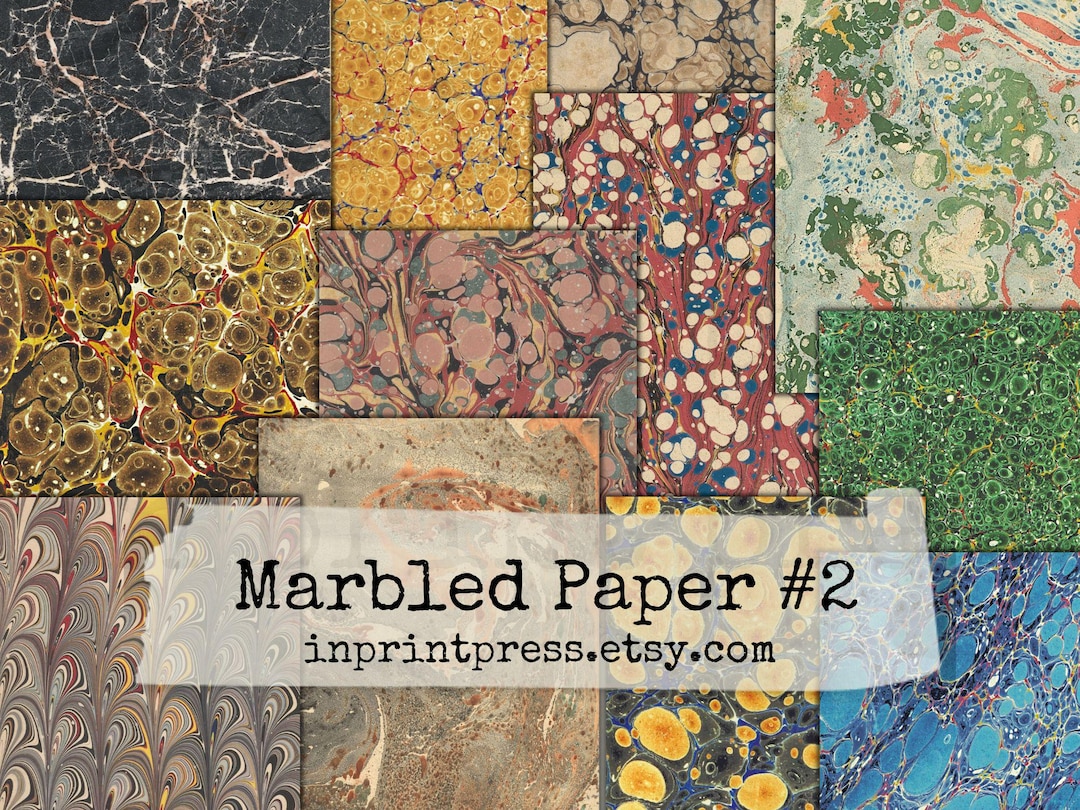 Antique Marbled Paper Textures: Junk Journal Pages (digital Download ...