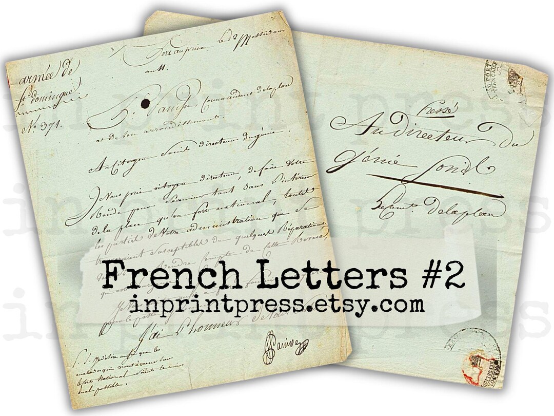 French Letter Set 2 | Vintage French Documents Digital | French ...
