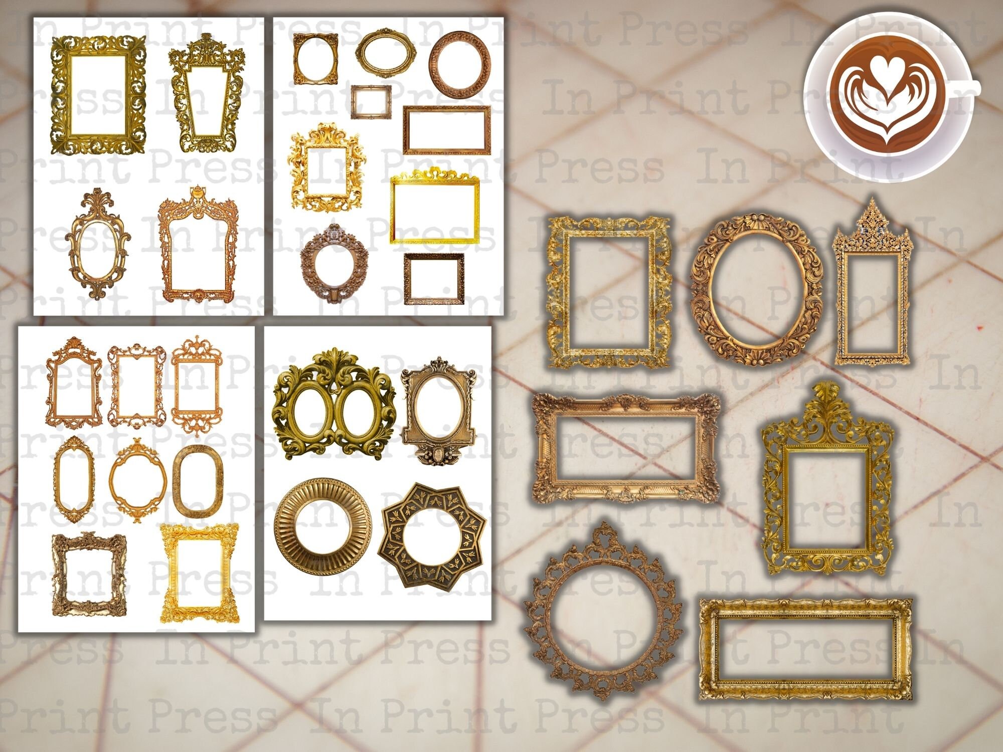 32 Digital Printable Vintage Frames Junk Journal Printable - Etsy