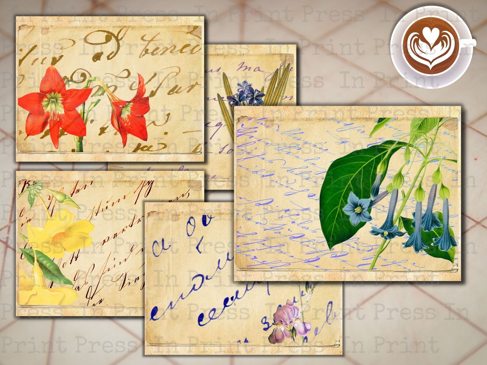 Digital Printable Junk Journal Botanical Vintage Floral - Etsy