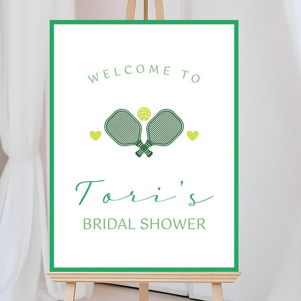 Editable Tennis Bridal Shower Welcome Sign, Tennis Party Sign, Perfect ...