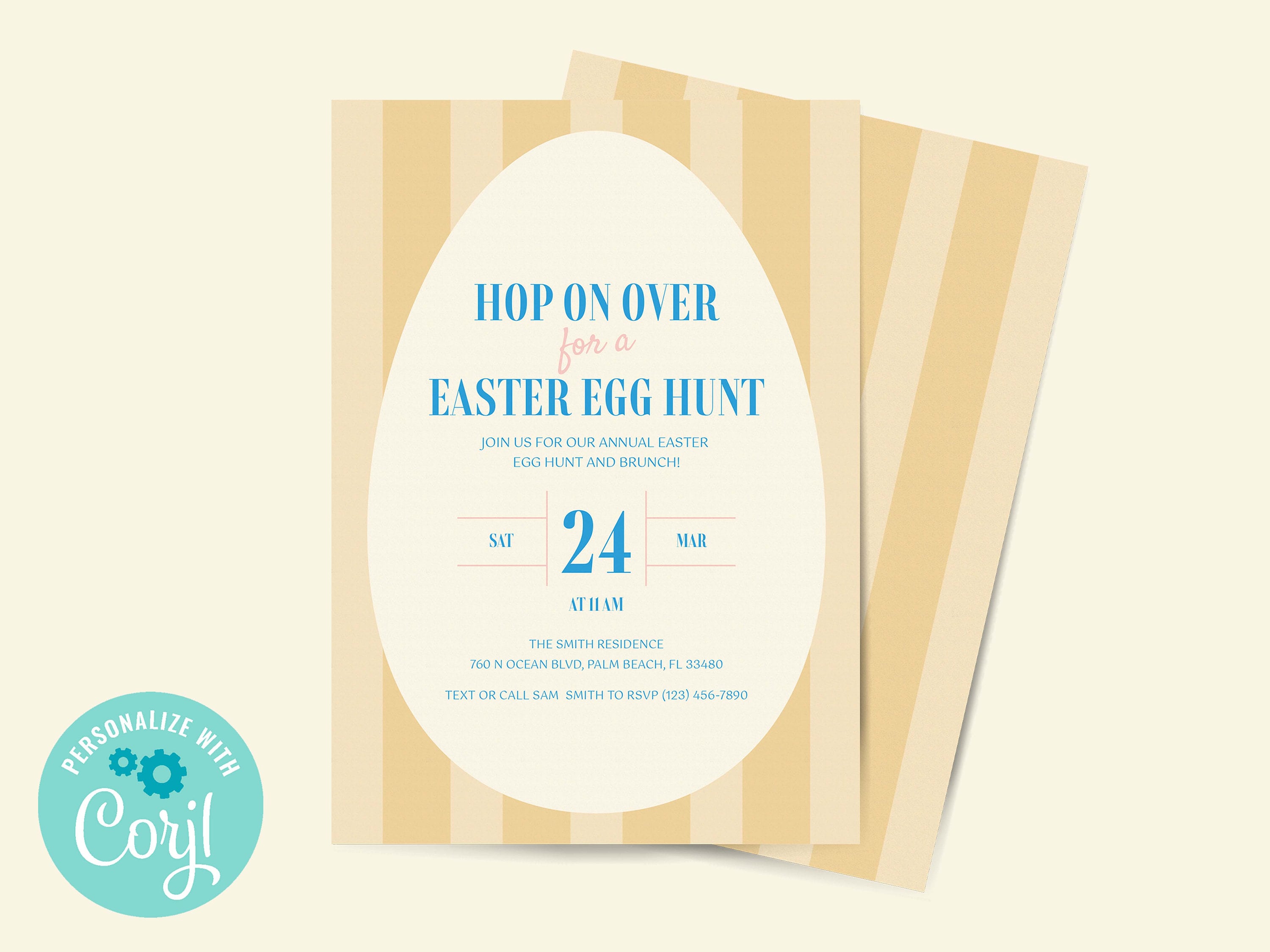 Editable Easter Brunch Egg Hunt Invitation Easter Event Invite