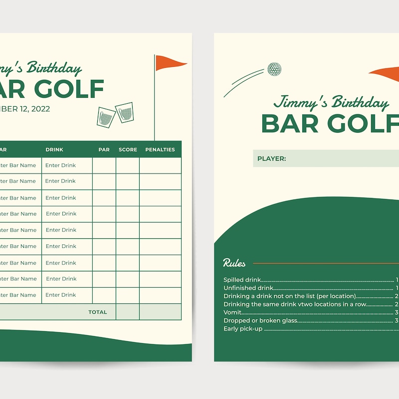 Custom Mini Golf Scorecards - Etsy