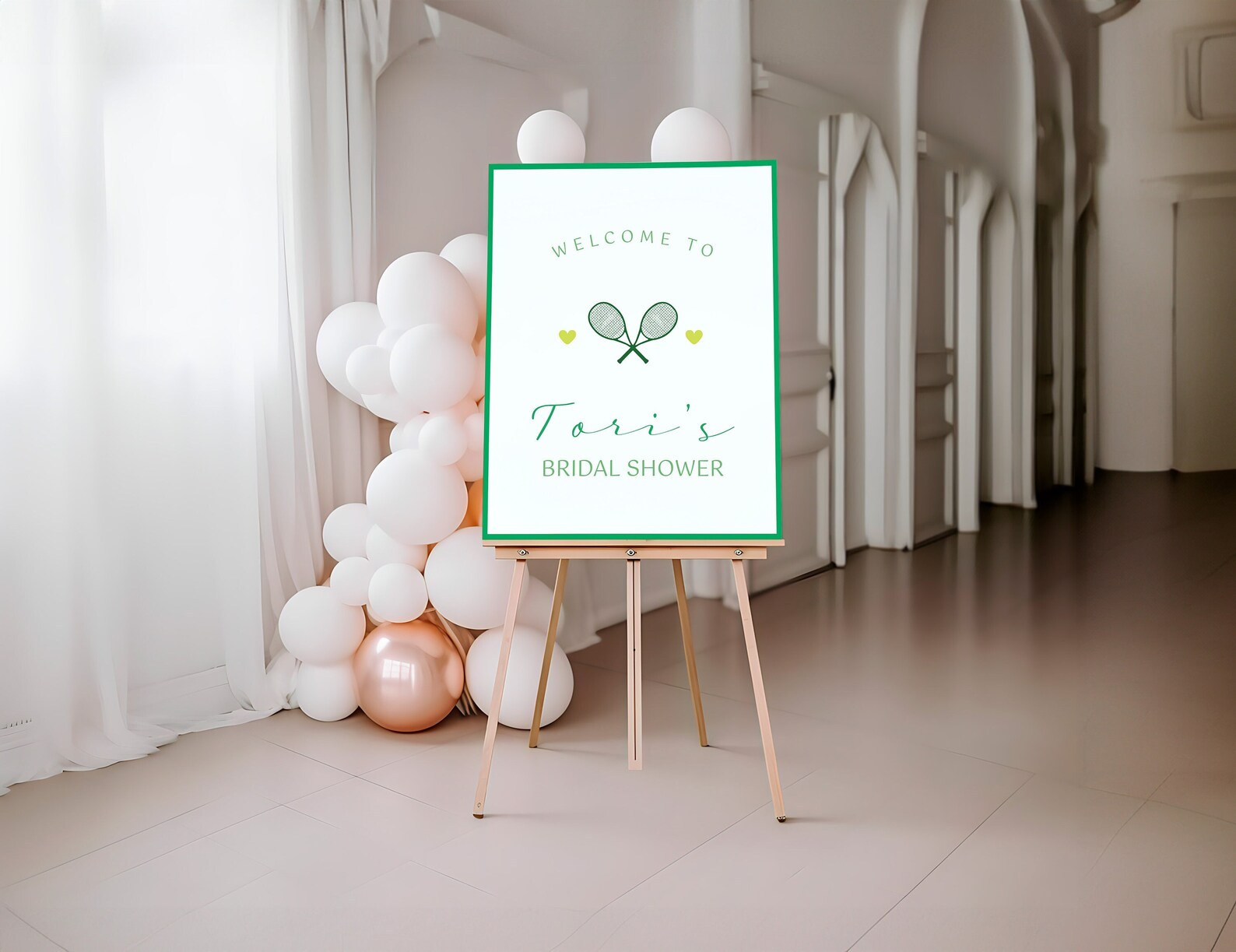 Editable Tennis Bridal Shower Welcome Sign, Tennis Party Sign, Perfect ...