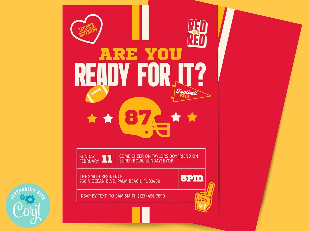 2025 Super Big Game Invitation, Editable Bowl Invitation, Football ...