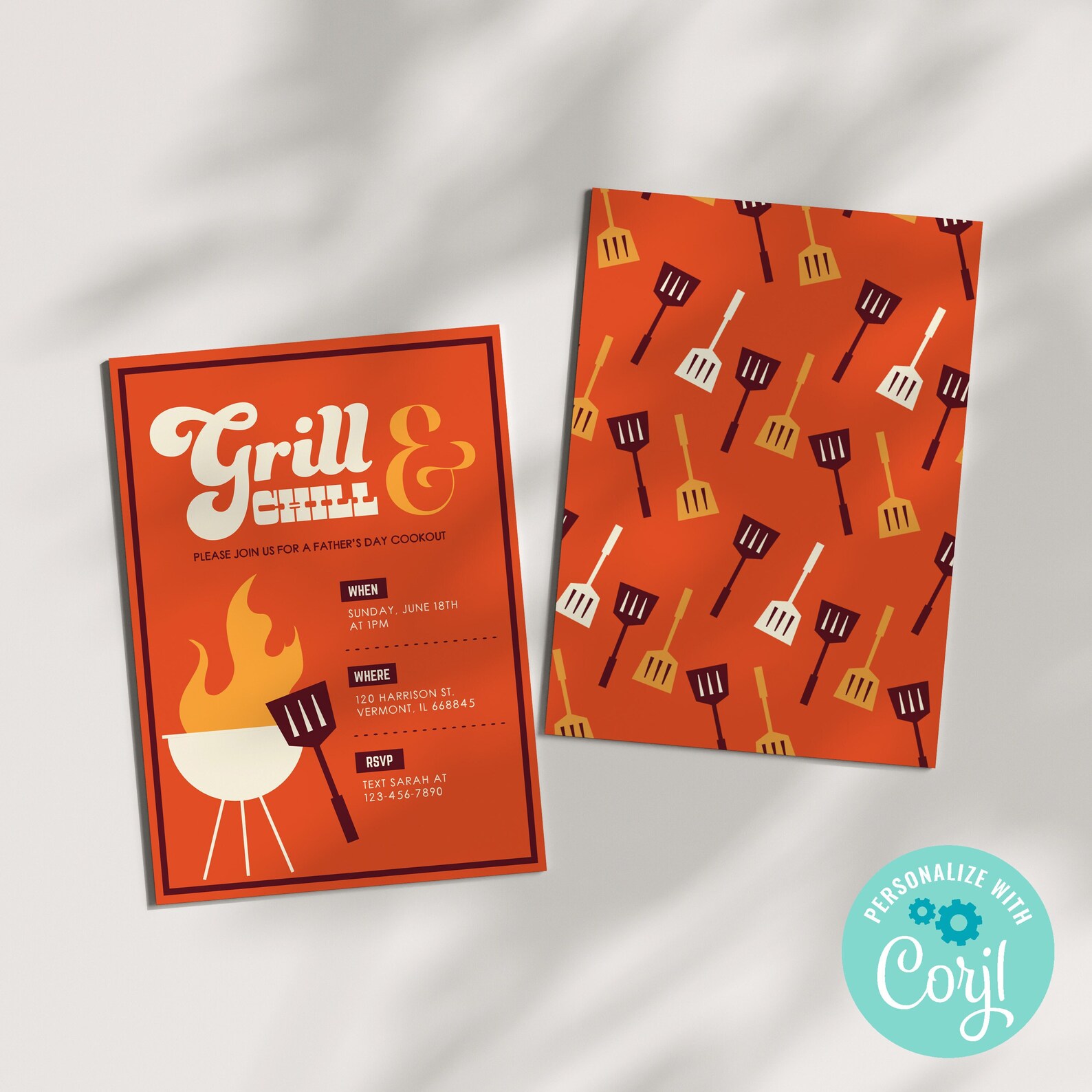 Editable Labor Day Cookout Invitation, Father's Day Cookout Invitation ...