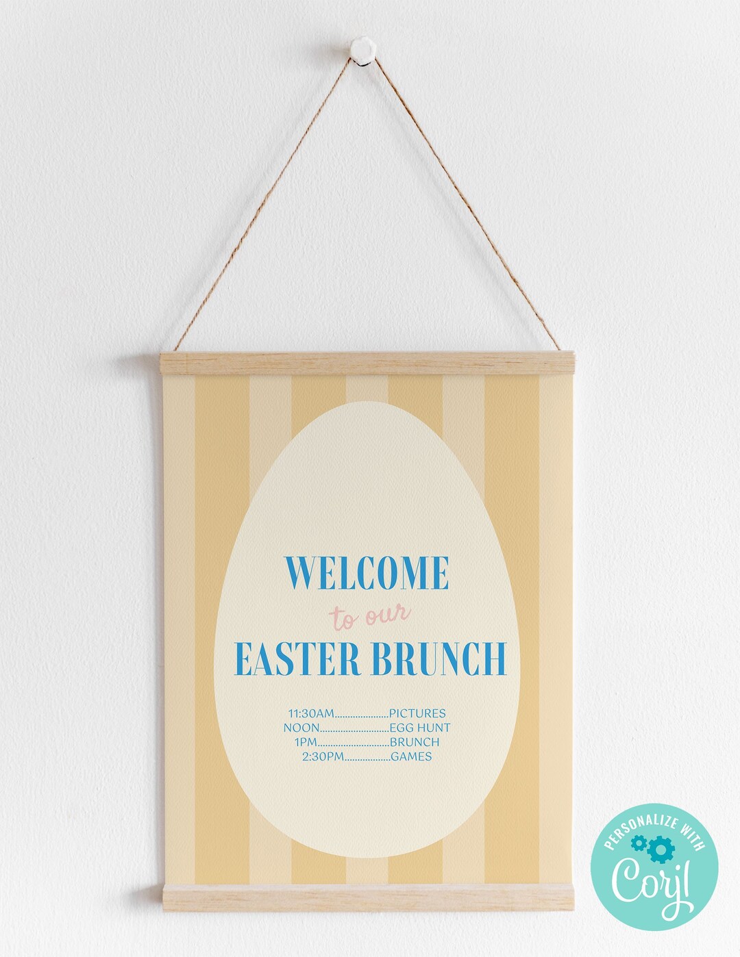 Easter Brunch Sign, Easter Egg Hunt Welcome INSTANT DOWNLOAD • Editable ...