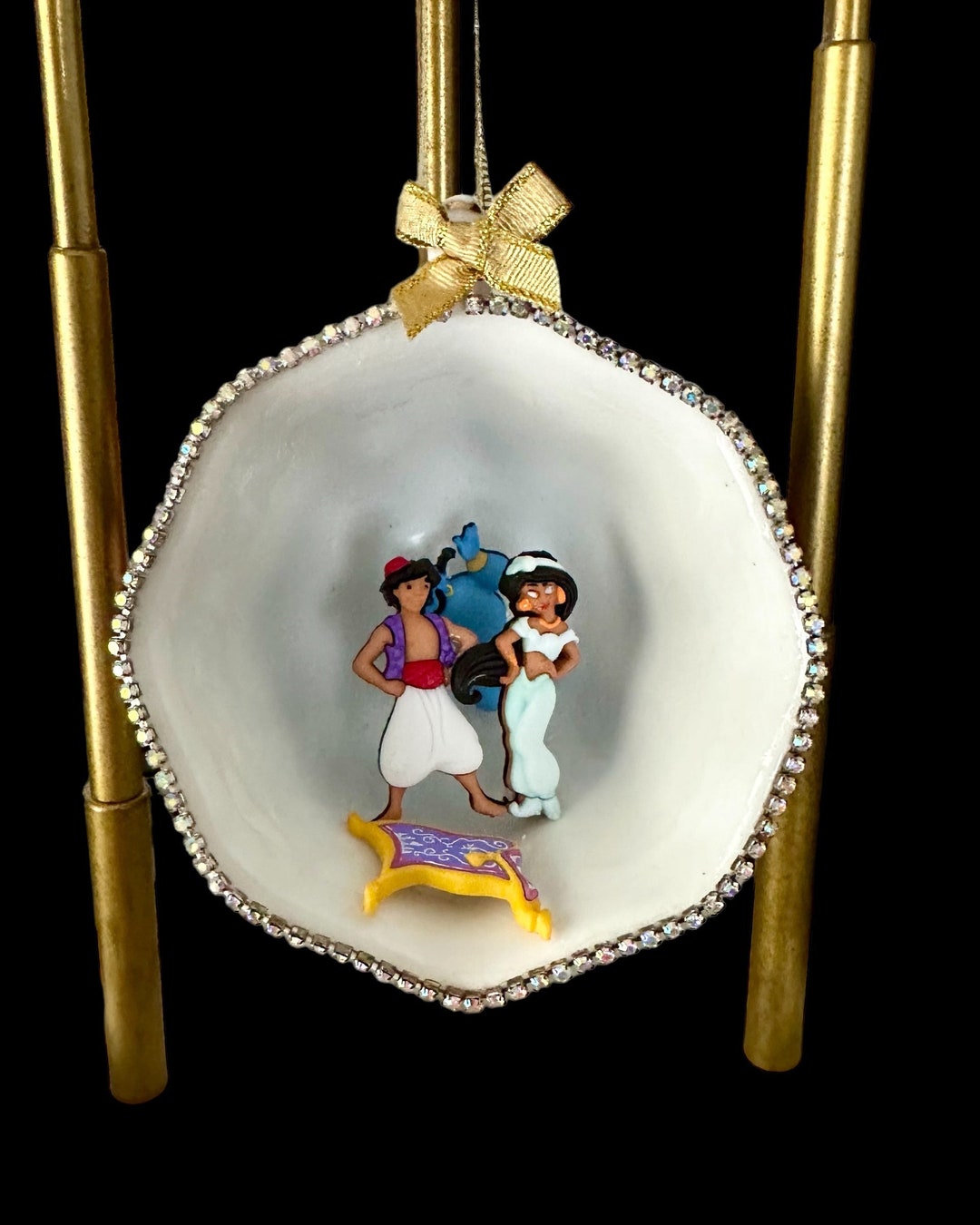 Teacup Aladdin and Jasmine Christmas Diorama Ornament - Etsy