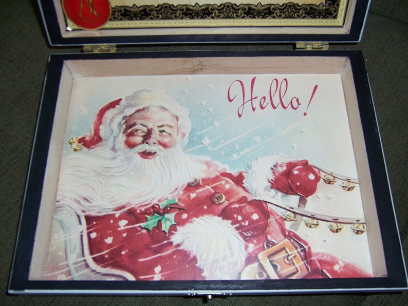 Santa Claus Merry Christmas & Happy New Year Cigar Box - Etsy