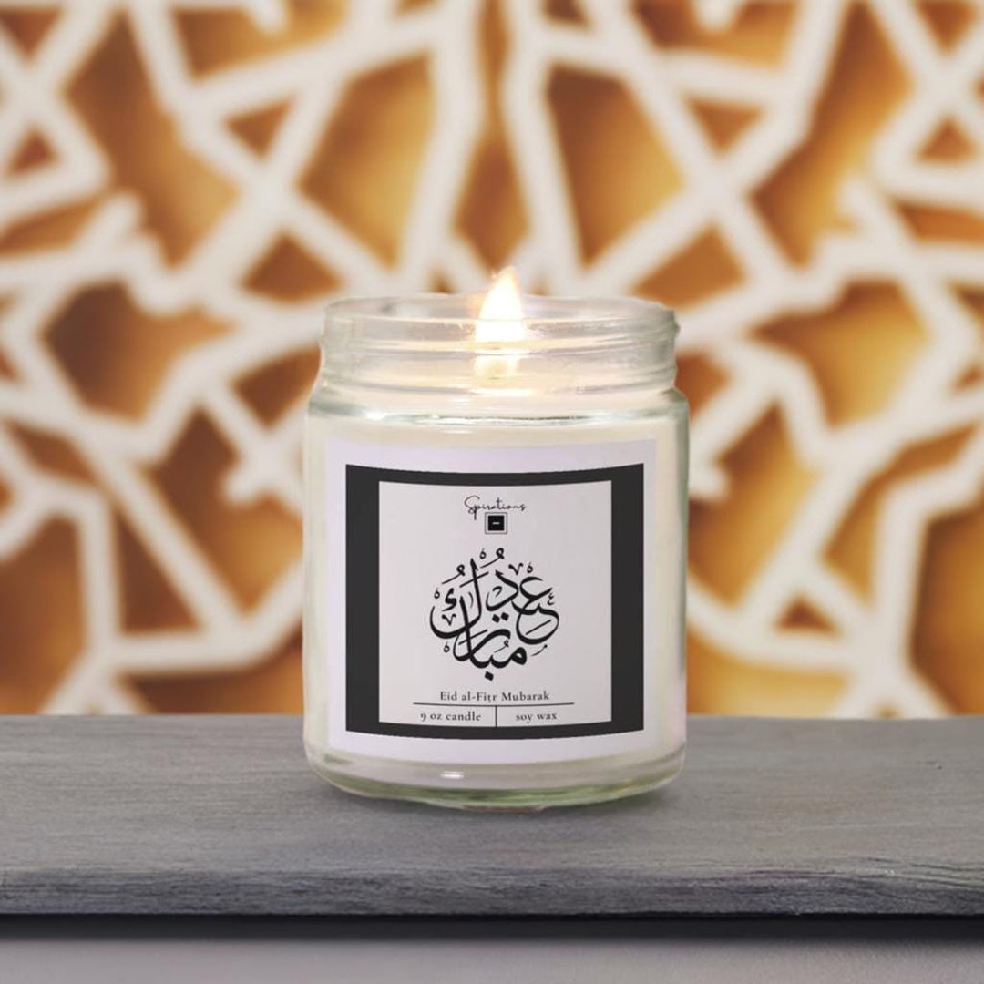 Islamic Home Decor Eid Candle Arabic Calligraphy Art Eid Mubarak Gift ...